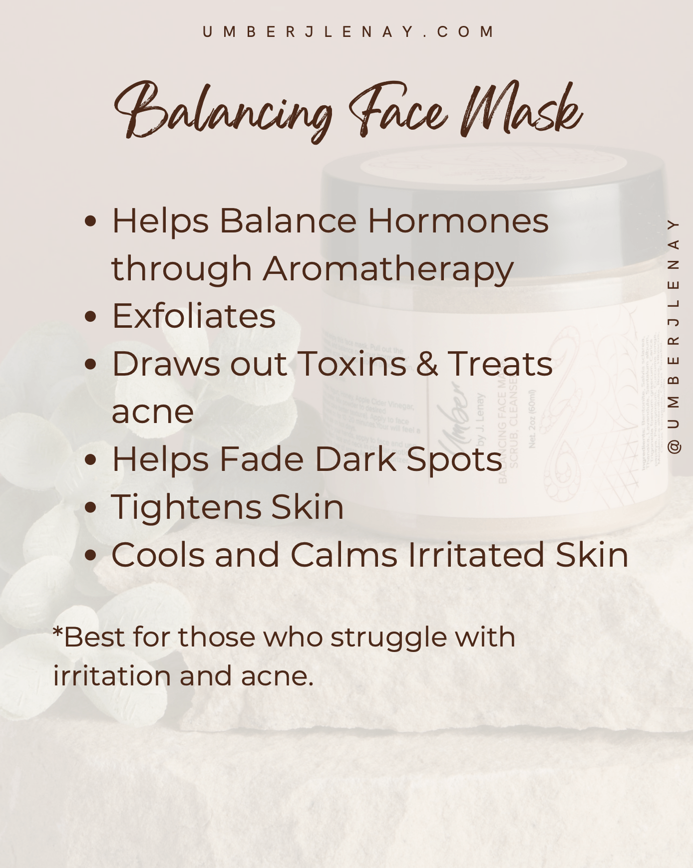 Hormone Balance Face Mask, Scrub, Cleanser | UmberJLenay